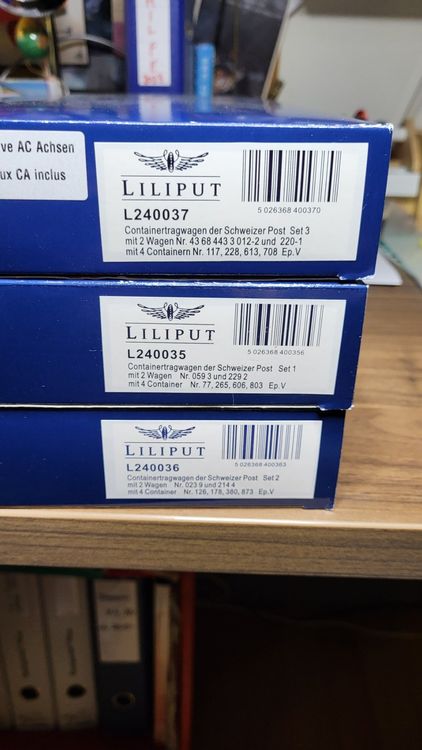 3 Sets à zwei Containertragwagen der Schweizer Post DC (Gebraucht) in ...