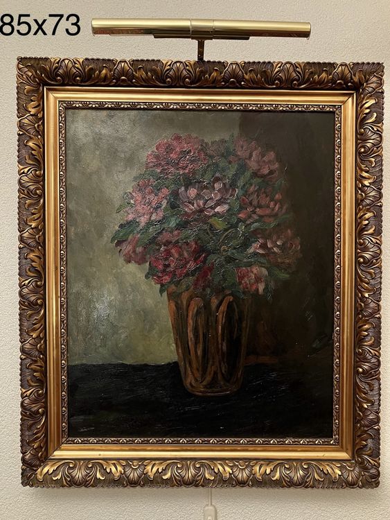 Antikes Ölgemälde Blumen Bouquet Goldrahmen 85x73cm (Gebraucht) in ...