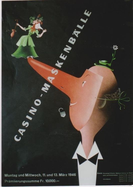 CASINO MASKENBAELLE BASEL 1946 Original Plakat (Gebraucht) in Blonay für CHF 390 – mit Lieferung ...