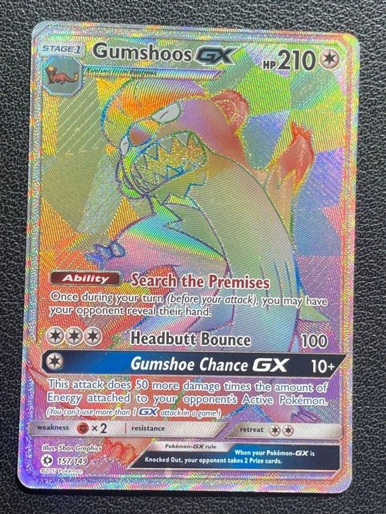 Gumshoos GX 157/149 Rainbow Secret Rare Pokémon Sun & Moon (Neu (gemäss ...
