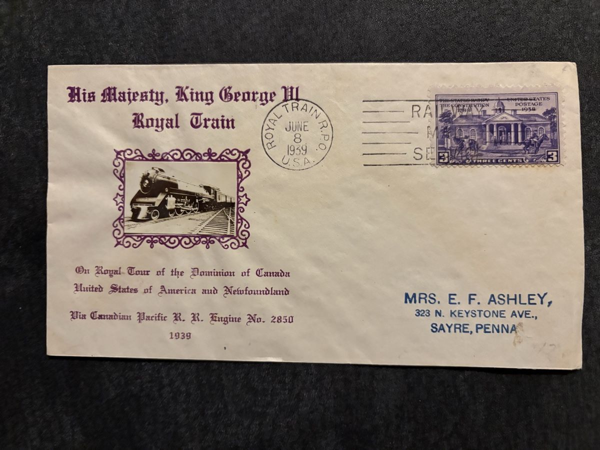 Rare: Enveloppe philatélie, timbre USA, train royal 1939 (D'occasion) à ...
