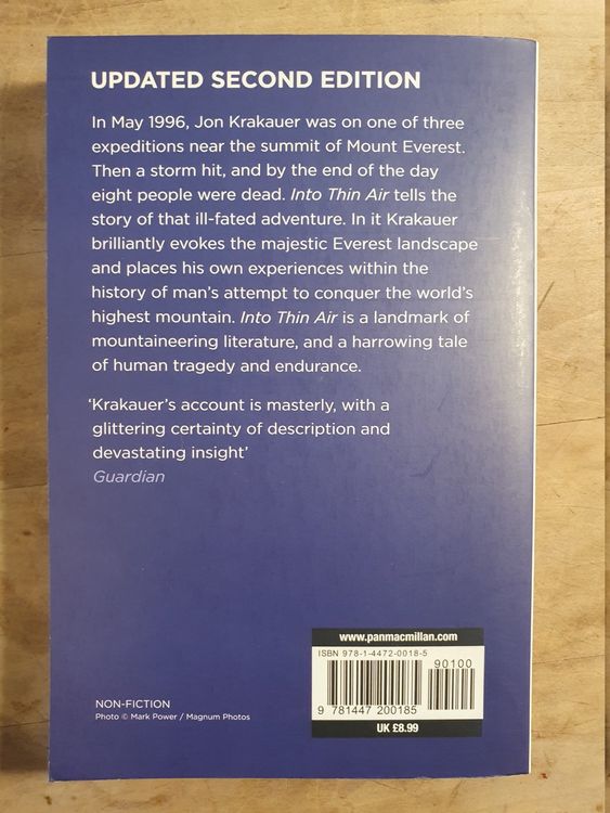 Into Thin Air Jon Krakauer Non-Fiction (Gebraucht) in Zürich für CHF 5 ...