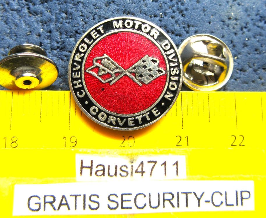 CHEVROLET CORVETTE MOTOR DIVISION US-CAR LOGO PIN ENAMEL20mm (Gebraucht ...