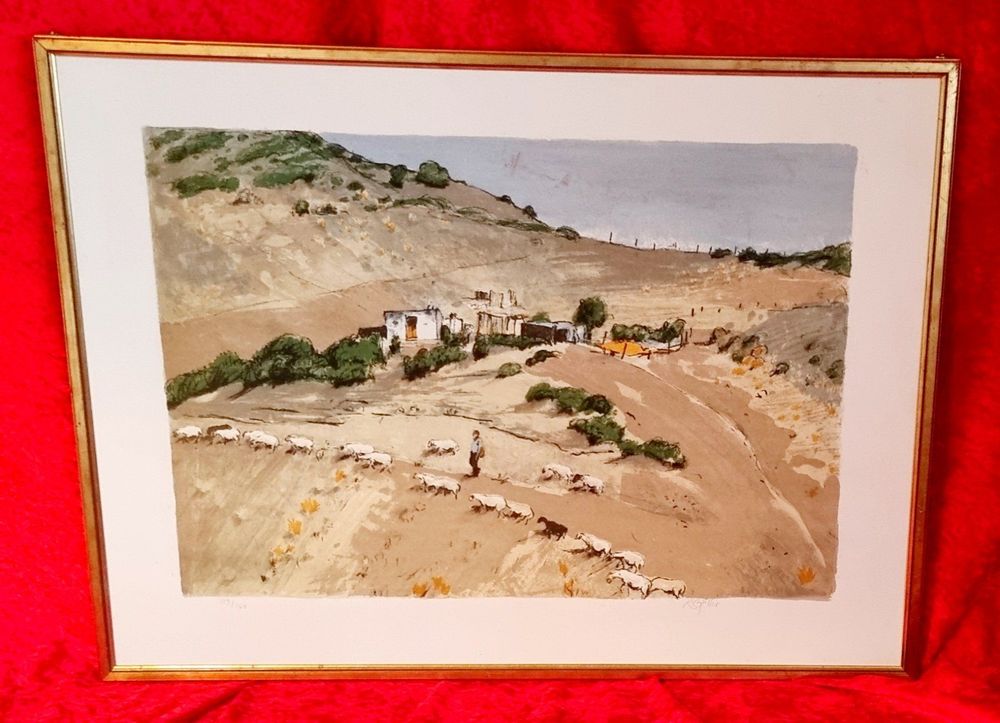 Rolf Gfeller *Schäfer mit Herde*. Handsigniert & nummeriert | Kaufen auf Ricardo