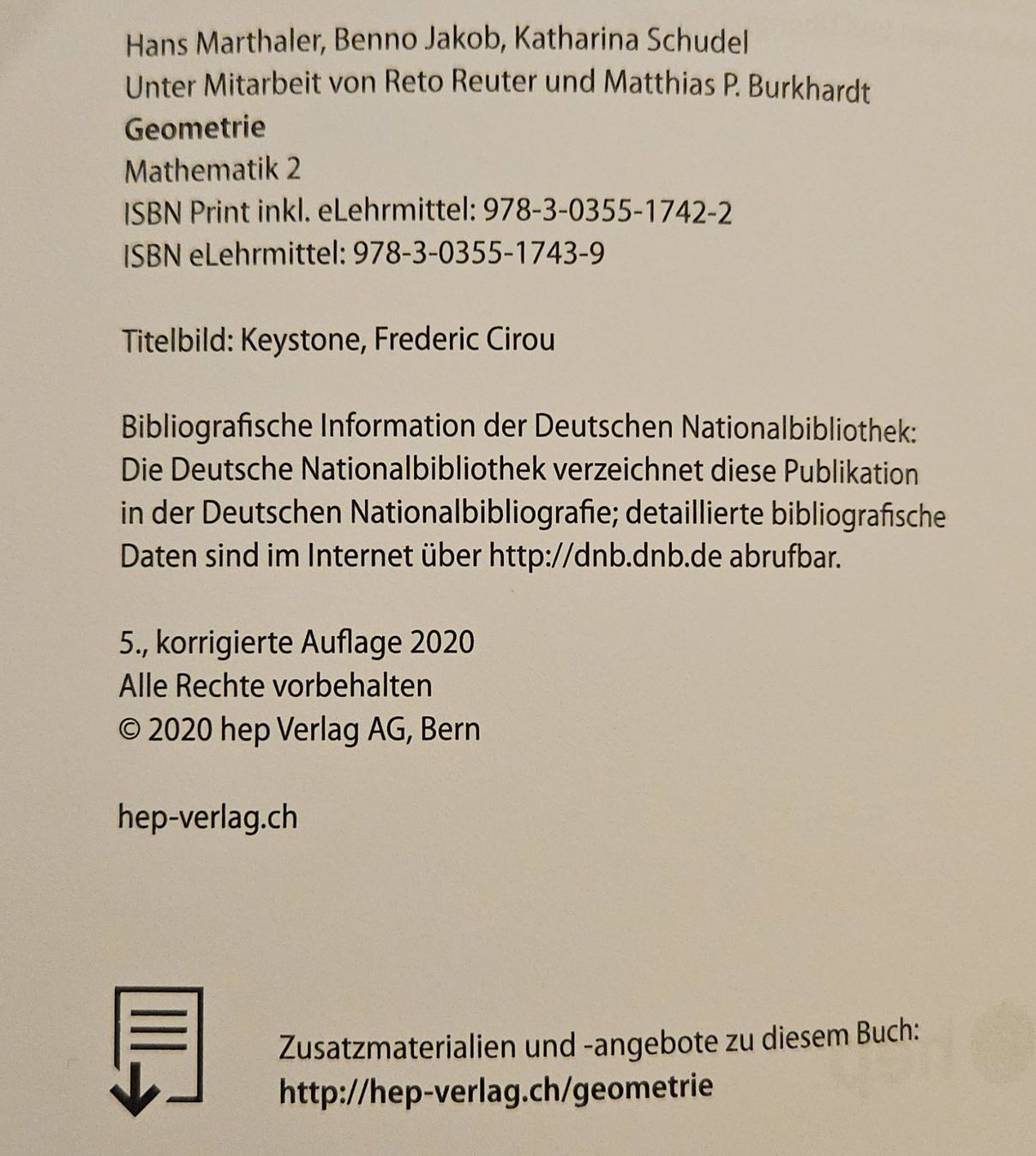 Geometrie – Benno Jakob, Hans Marthaler, Katharina Schudel (Gebraucht ...