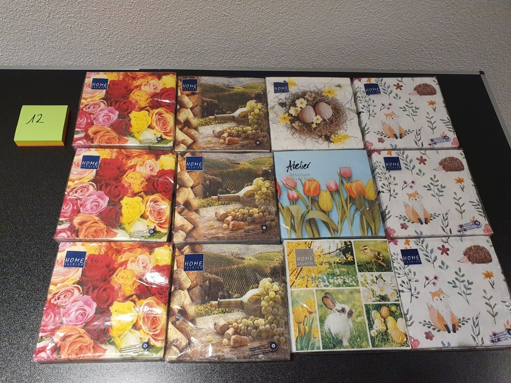 Servietten - 12 Packungen - 33cm x 33cm (Neu und originalverpackt) in ...