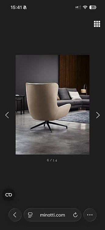 Fauteuil Bergère en cuir (Minotti, collection Jensen) (Gebraucht) in ...