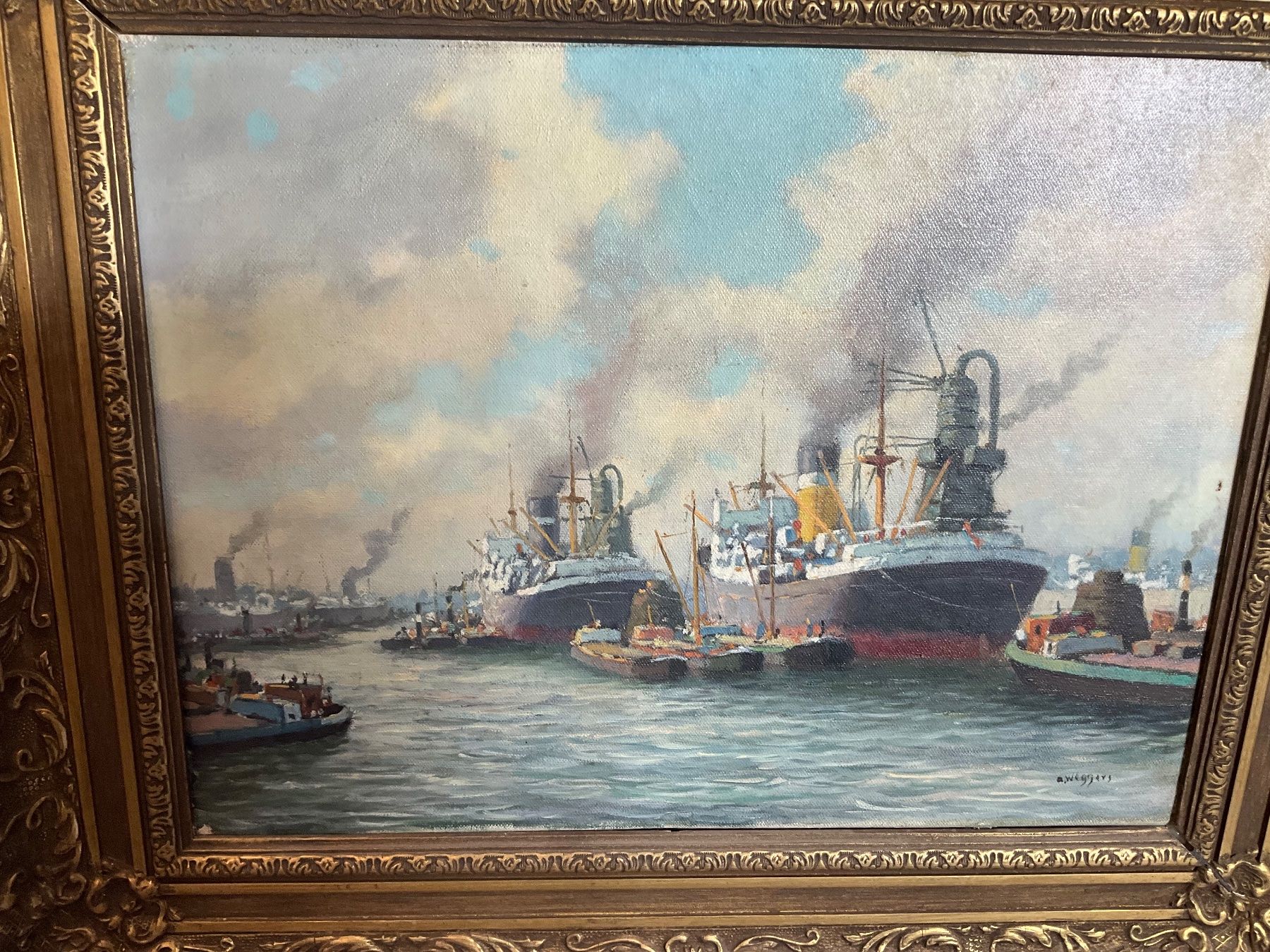 A. WEGGERS (1904-1970) Tableau peinture sur toile signé (D'occasion) à ...