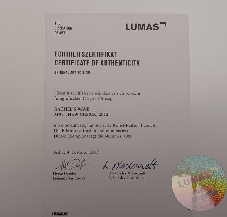 LUMAS Bild Rachel's Wave mit Echtheitszertifikat | Kaufen auf Ricardo