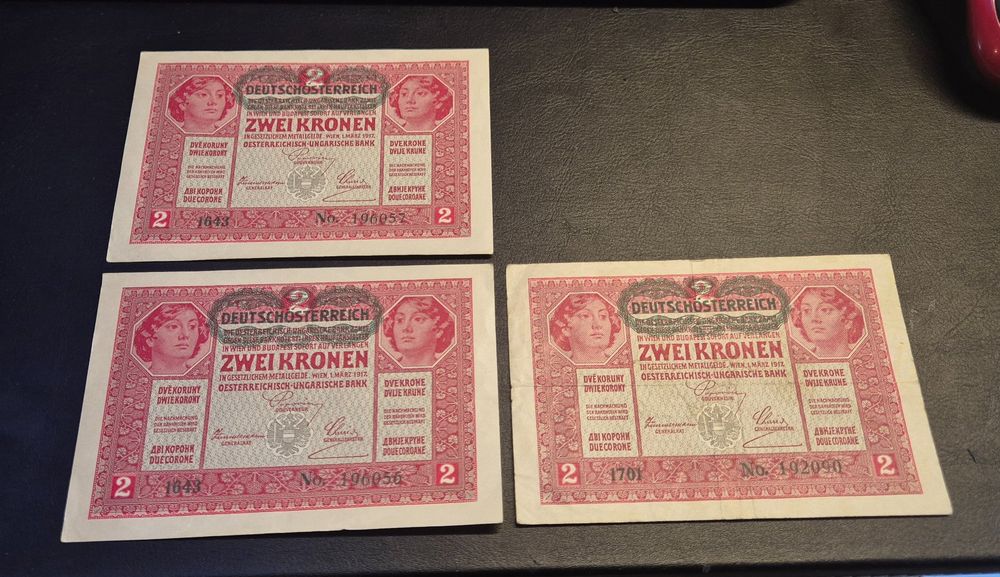 Zwei Kronen Noten, Deutschösterreich, von 1917 (Gebraucht) in Zürich ...