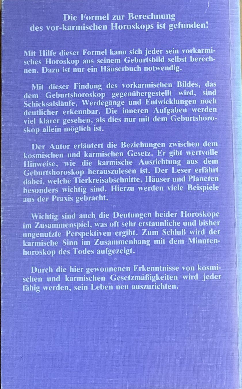MERTZ - KARMA IN DER ASTROLOGIE - Das vor-karmische Horoskop (Gebraucht ...