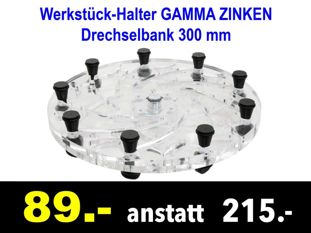 🔴 Werkstück-Halter GAMMA ZINKEN Drechselbank 300 mm /516X (Neu und ...