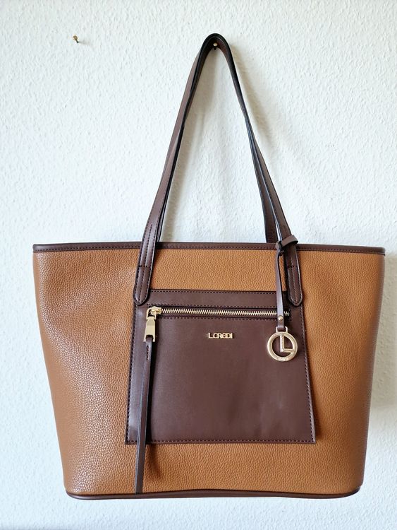 wie neu: Tasche L.CREDI Kunstleder mit goldfarbigen Details | Kaufen ...