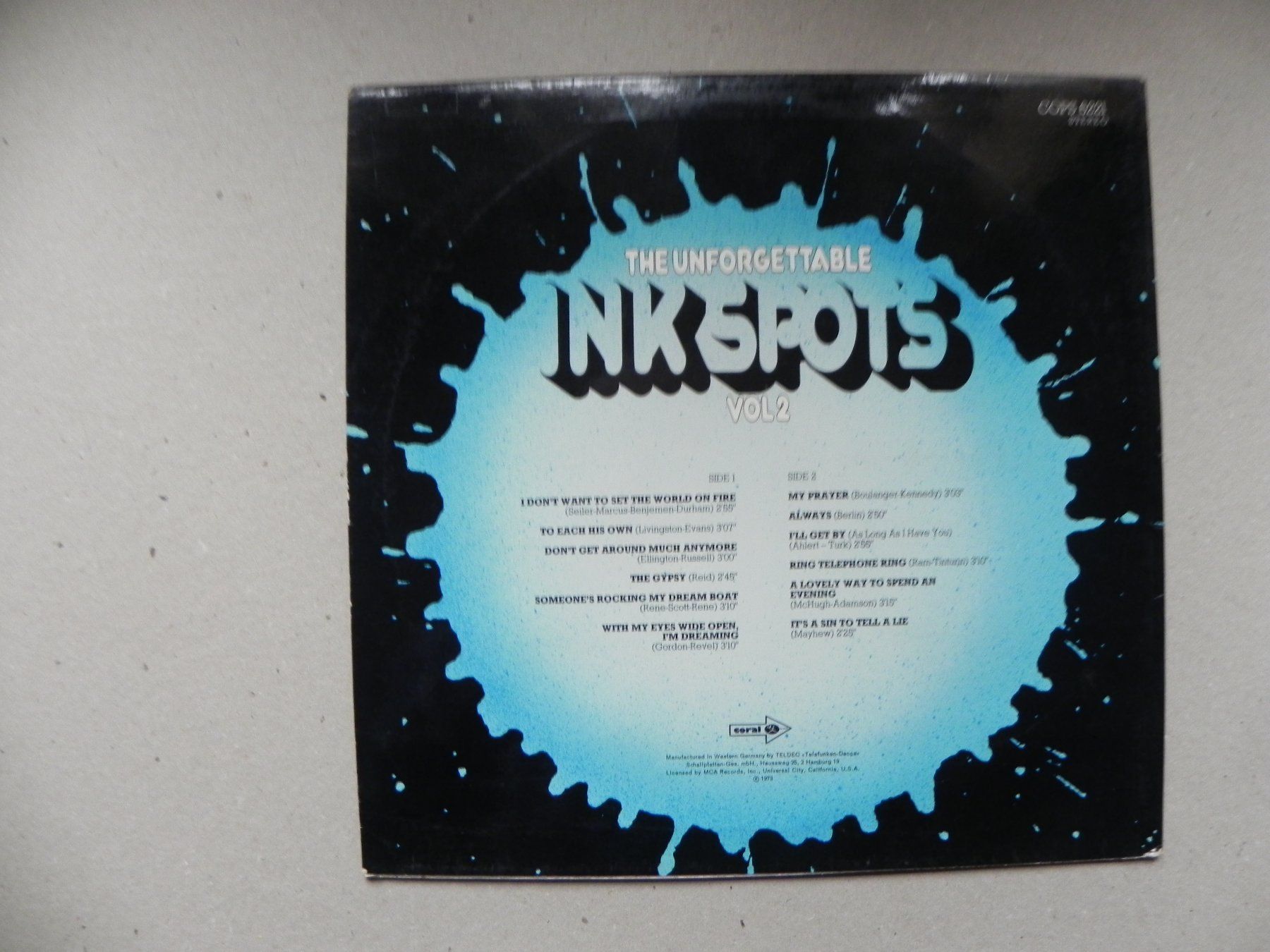 LP USA R&B Group The Unforgettable Ink Spots 1973 Vol. II (Gebraucht ...
