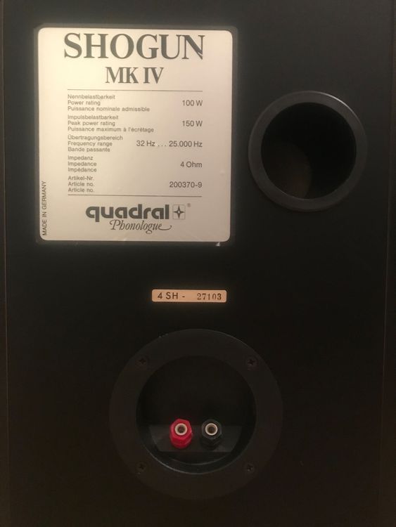 Quadral Shogun MK IV High End Speaker, style B&W,Elac,Canton | Acheter sur Ricardo