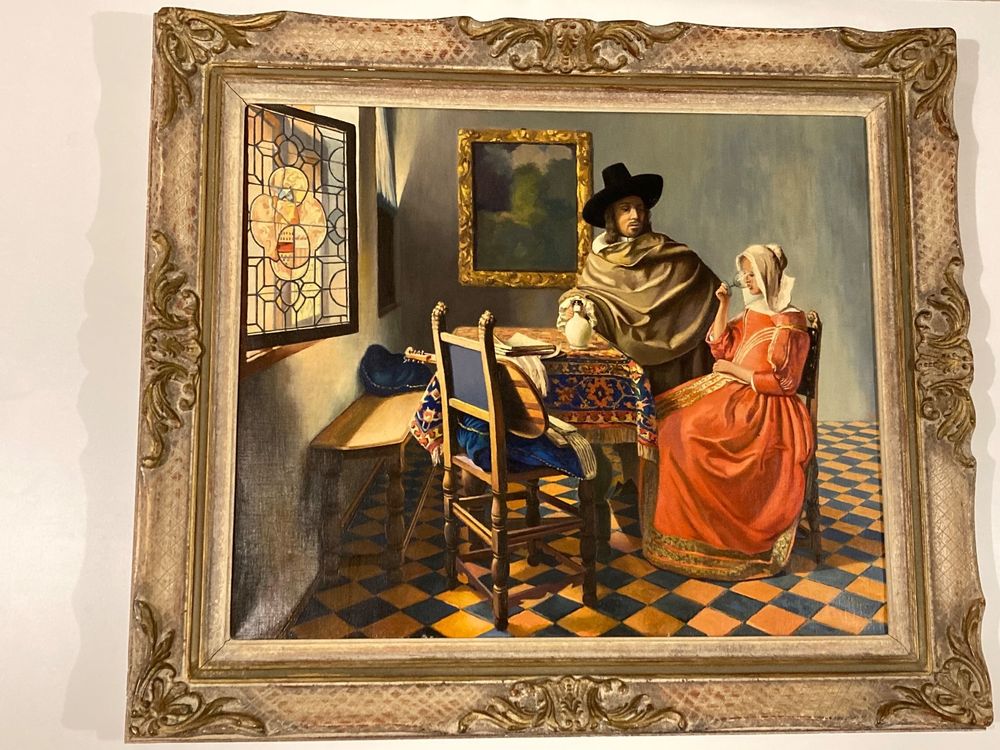 Jan Vermeer van Delft (1632-1675) Kopie monog. Die Weinprobe | Kaufen ...