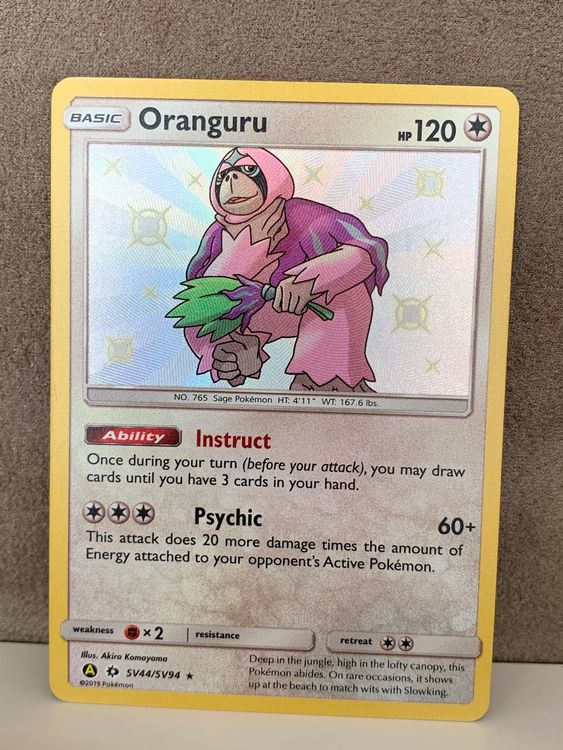 Shiny Oranguru Holo Rare ENG Hidden Fates Pokemon SV44/SV94 (Gebraucht ...