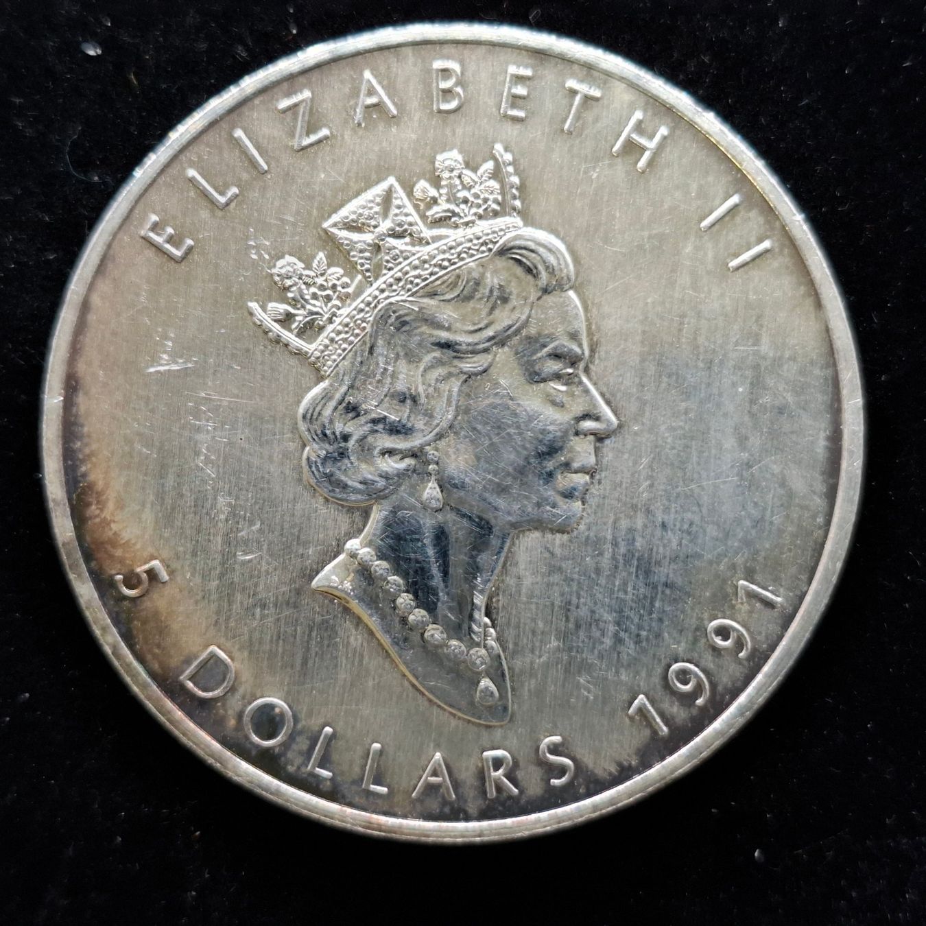 Kanada Maple Leaf 1991, 1 Unze Silber 999/1000, 5 Dollar (Gebraucht) in ...