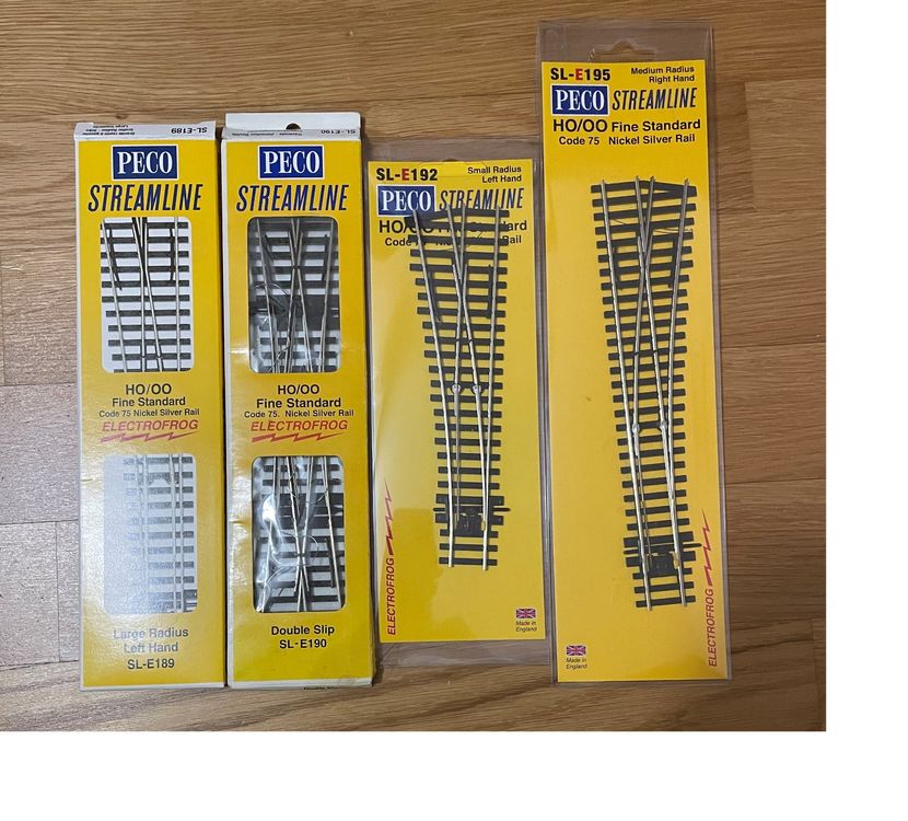 Peco HO Code 75 4 Weichen unbenützt | Kaufen auf Ricardo