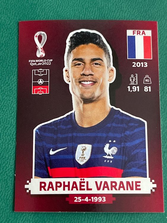 Panini WM2022 FRA 10 Raphaël Varane (Gebraucht) in Glattbrugg für CHF 0.3 – mit Lieferung auf ...