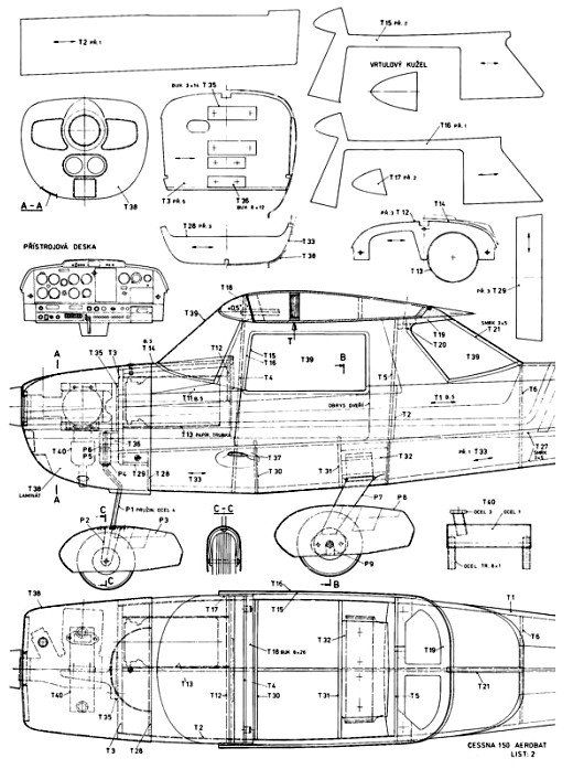Highly detailed Plan "Cessna 150 Aerobat" Semi Scale 1:5 | Kaufen auf ...