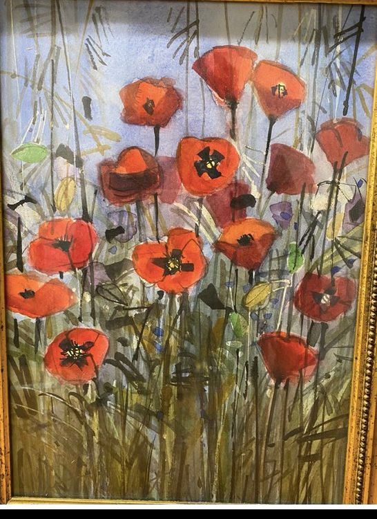 Grosse Kunstsammlung - Aquarell Mohnblumen (Neu (gemäss Beschreibung)) in Baden für CHF 50 – nur ...