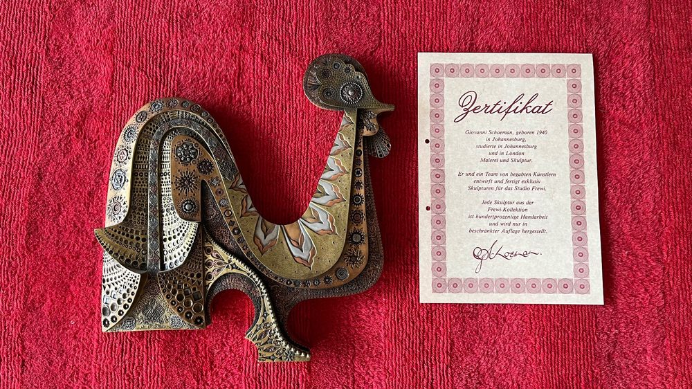 Vintage Metallskulptur Hahn von Giovanni Schoenman | Kaufen auf Ricardo
