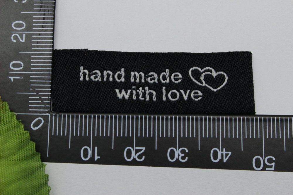 Label "Hand made with love" schwarz (1 Stück) (Neu und originalverpackt ...
