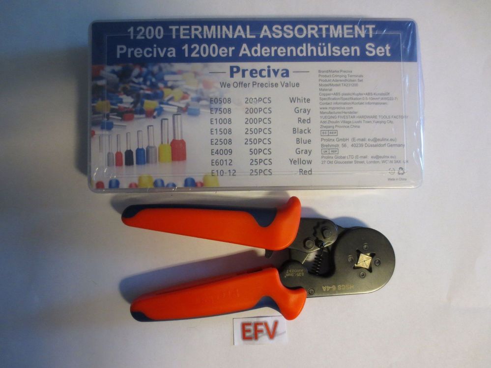 SPAR SET Crimpzange inklusiv 1200 Aderendhülsen (Neu und ...