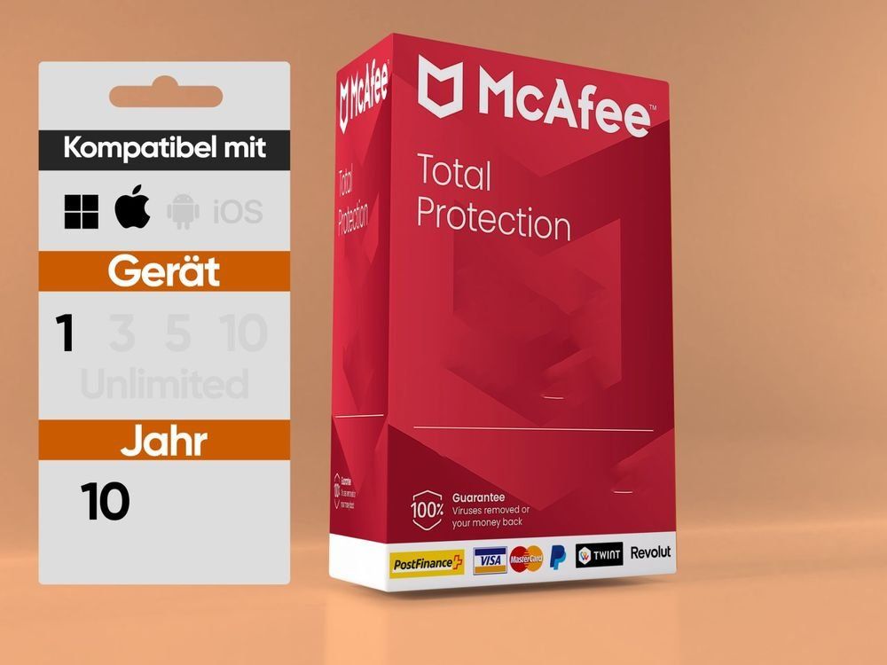 McAfee Total Protection / 1Gerät / 10 Jahre-Windows&Mac (Gebraucht) in ...