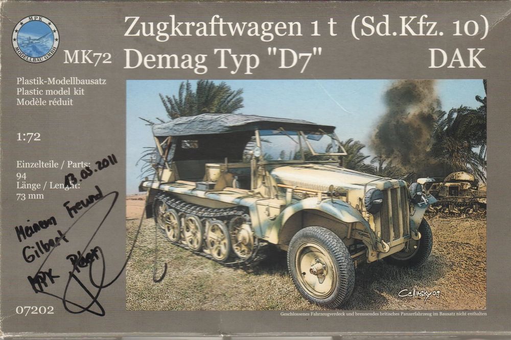 1/72 Sd.Kfz.10 Demag D7 MK72 7202 (Neu und originalverpackt) in Sion ...