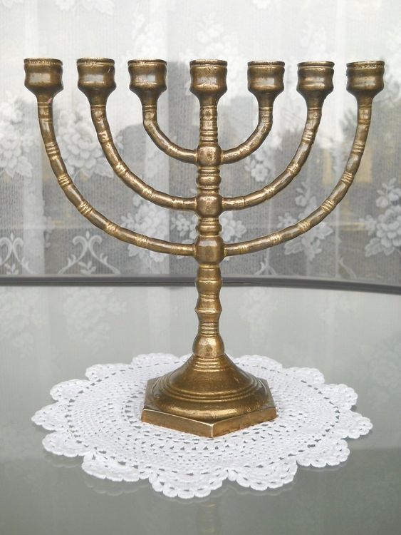 Original jüdischer David Messing Kerzenständer*Menora*ISRAEL (Gebraucht ...
