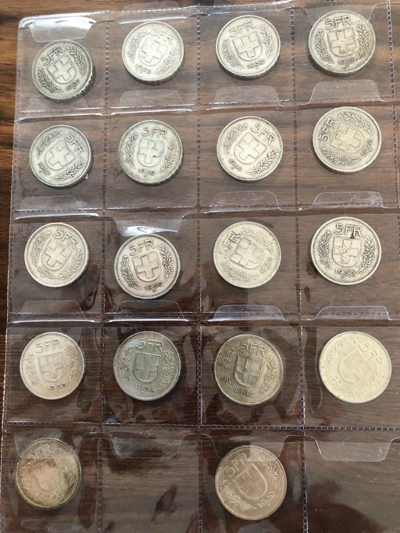 5Fr Silber LOT(18x divJG mit 1952 ) (Gebraucht) in Obfelden für CHF 189 – mit Lieferung auf ...