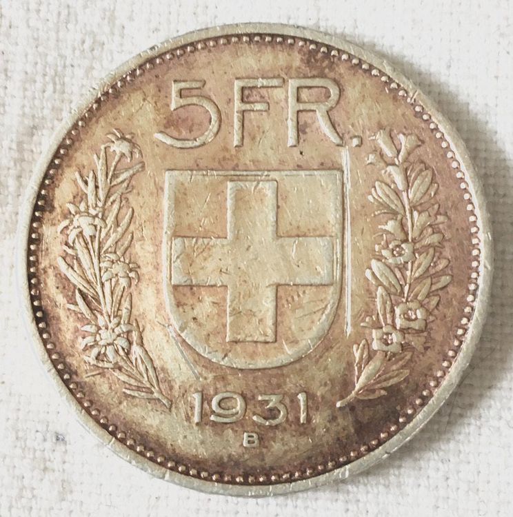 5 Franken Silber 1931 Fehlprägung / Verdrehung 345° | Kaufen auf Ricardo