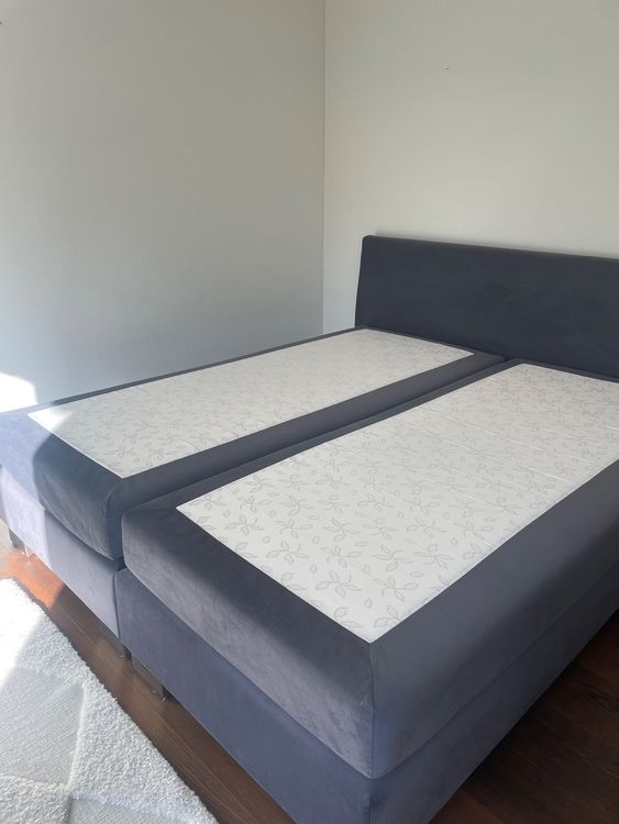Boxspring Bett grau | Kaufen auf Ricardo
