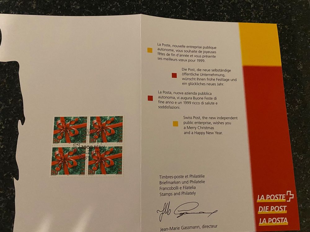 Schweizer Briefmarkenheft Weihnachten 1999 (Gebraucht) in Bätterkinden ...