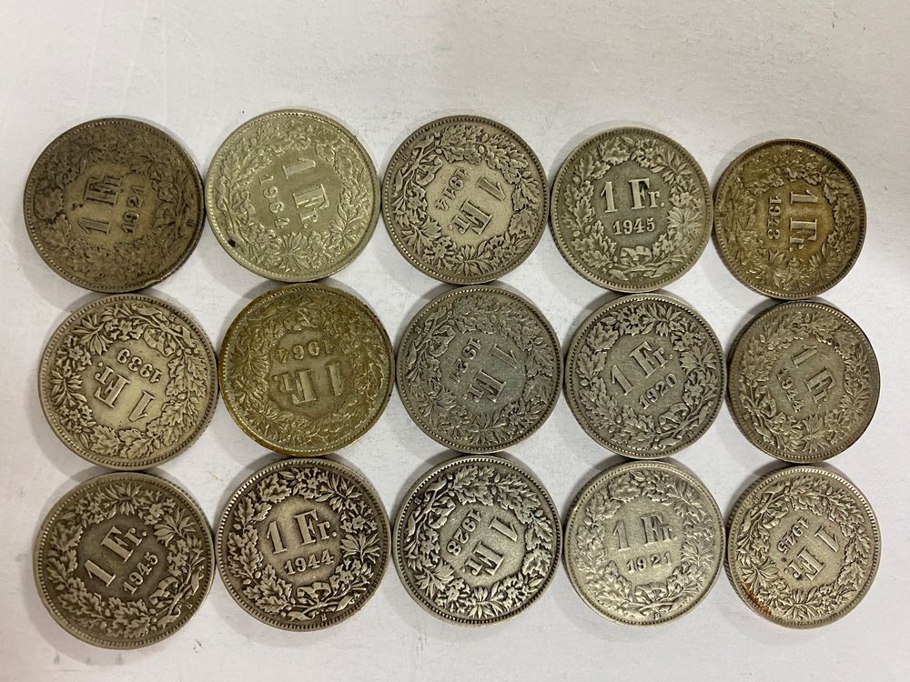 15 Stk 1.- Div Jahre Silber (19) (Gebraucht) in Ballwil für CHF 46 – mit Lieferung auf Ricardo ...
