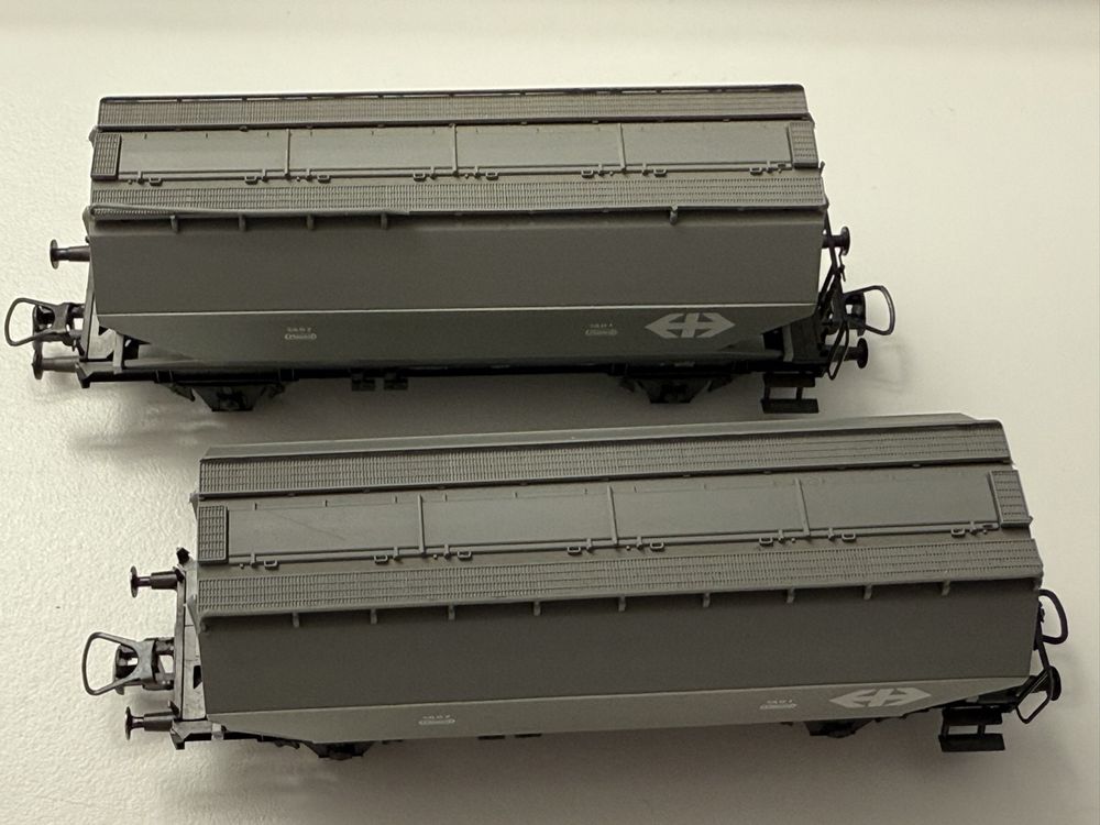 Roco 2x SBB-CFF Getreidesilowagen Tgpps grau / DC HO (Gebraucht) in ...