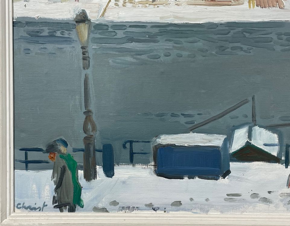 Martin Alfred Christ (1900-1979) Gemälde Winter am Rhein (Gebraucht) in ...