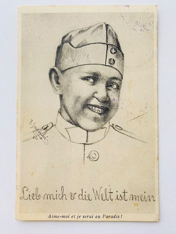 uralte Militär Postkarte mit Soldat Armee Schweiz Feldpost (Gebraucht ...