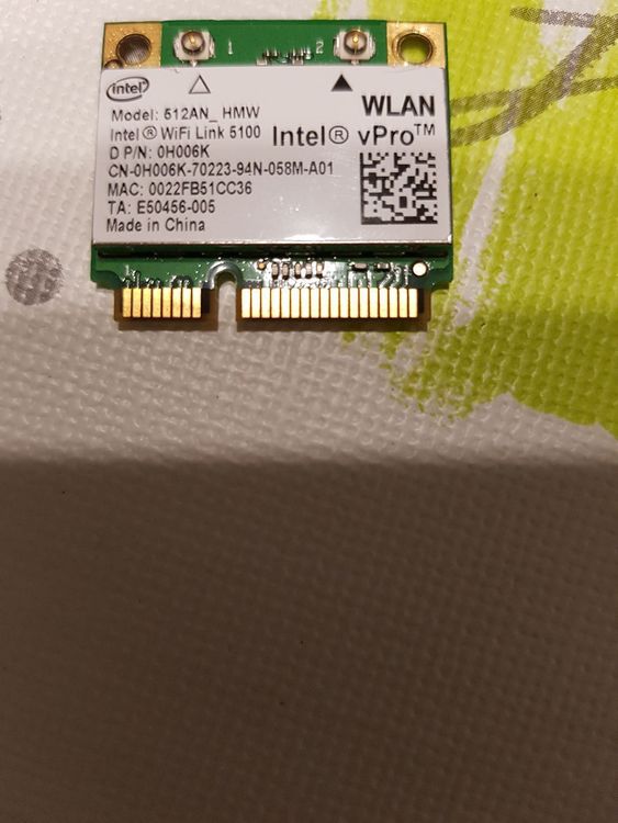 Intel v Pro WLAN Karte für Notebook (D'occasion) à Vilters pour CHF 22 ...