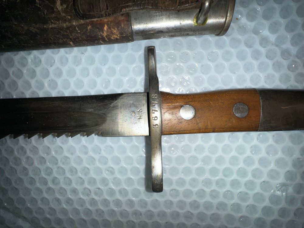 Faschinenmesser 1914 mit Lederscheide (Sägebajonett) (3) | Kaufen auf Ricardo