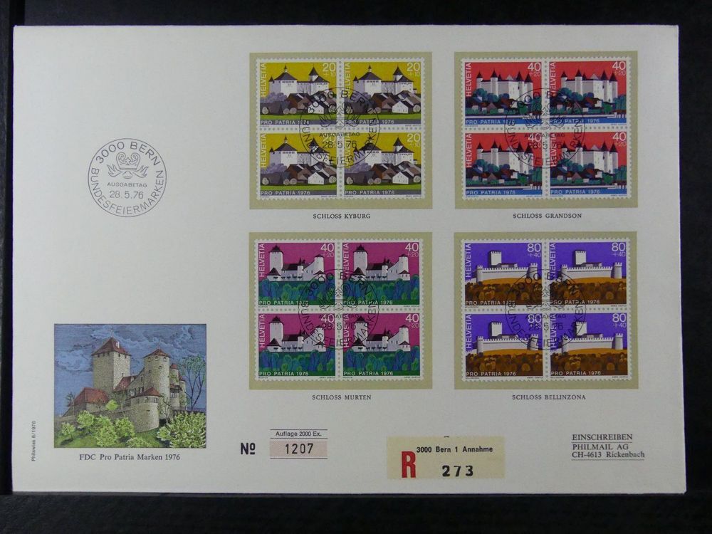 FDC Grossbrief Pro Patria Schweizer Schlösser I 1976 ET | Kaufen auf Ricardo