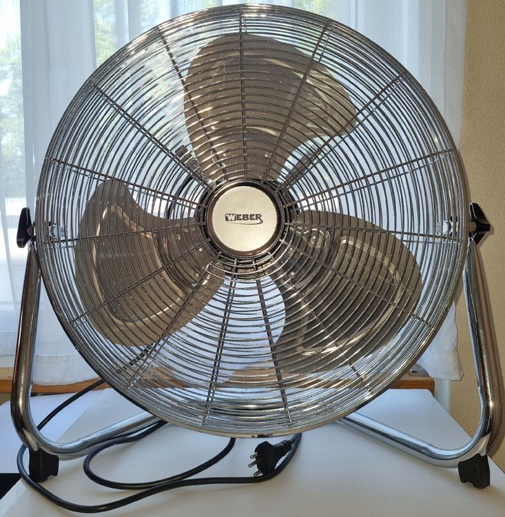 WEBER Gross-Ventilator, Chrom, 50 cm - Ideal für heisse Tage (Neu ...