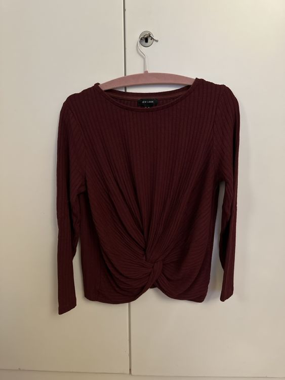 Weinroter Pullover mit Knotendetail | Kaufen auf Ricardo