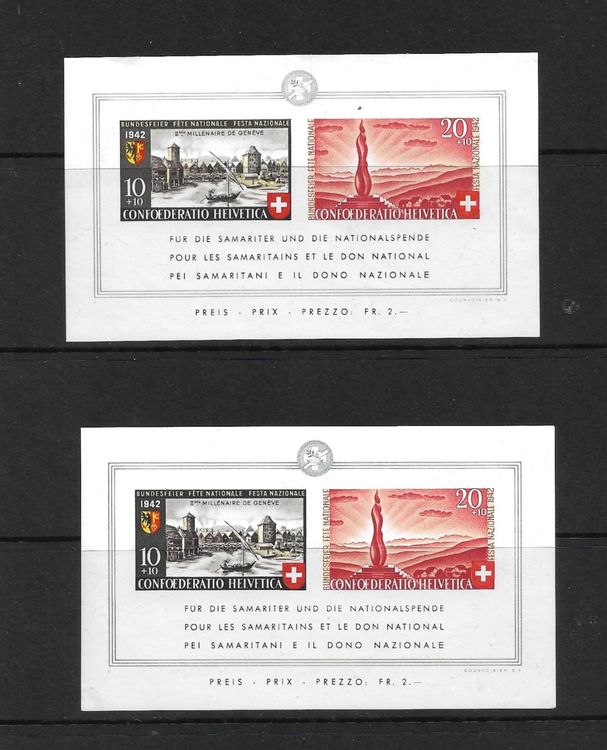 1942 Pro Patria Block 2 x ungestempelt gem. Beschreibung (Gebraucht) in Sirnach für CHF 18 – mit ...