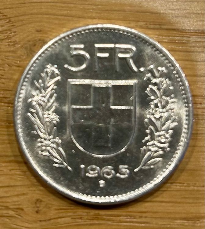 5 Franken Silbermünze 1965 (Gebraucht) in Hermetschwil-Staffeln für CHF 10 – mit Lieferung auf ...