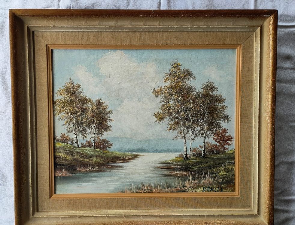 Ölgemälde / Ölbild Seenlandschaft mit Birken/ Dähler (Gebraucht) in Uetendorf für CHF 80 – nur ...