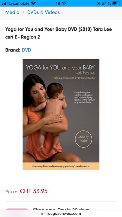 DVD Yoga Tara Lee "Pour vous et votre bébé" Neuf (Neu und originalverpackt) in Morges für CHF 1 ...