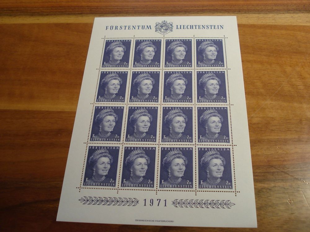 Liechtenstein 1971, Bogen Fürstin ** (Gebraucht) in Niederwil AG für CHF 1 – mit Lieferung auf ...